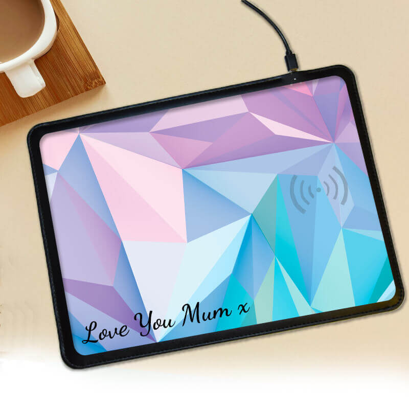 Wireless Charging Mouse Mat Geo 2 Personalised Powerbank